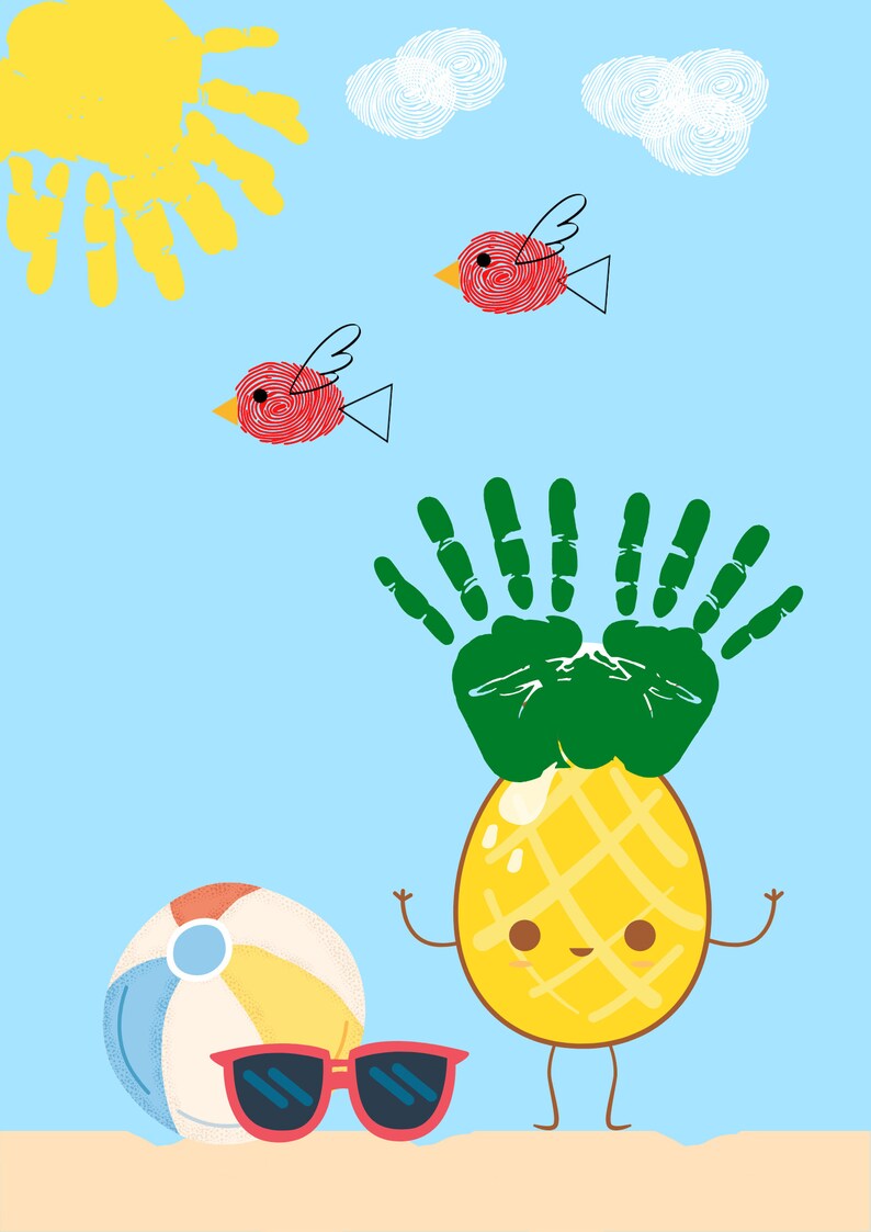 Summer Handprint Craft, Printable Handprint Art, Daycare Activity ...