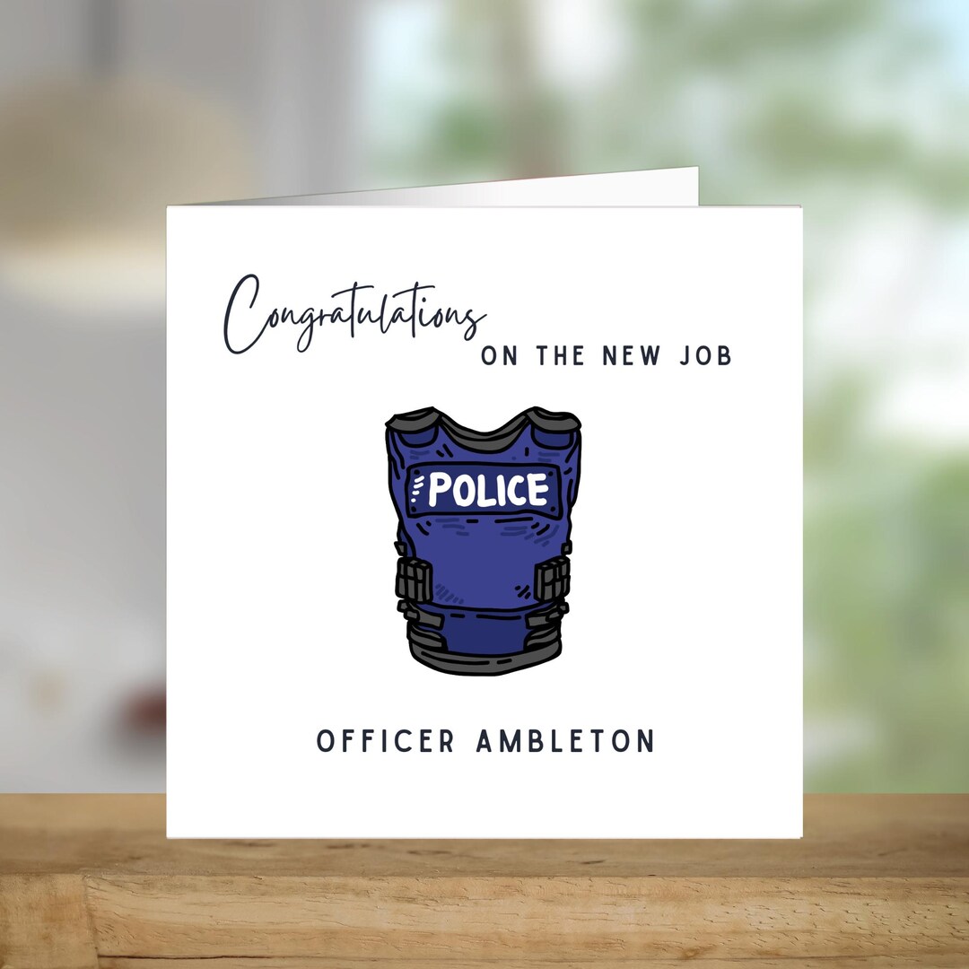 New Job Card Personalised Card Police Officer Police Man Police Woman ...