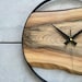 Modern Rustic Wall Clock – Black Iron Frame With Natural Walnut Wood ...