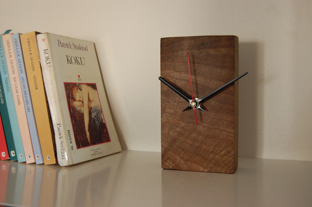 Table Clock, Table Wood Clock, Library Clock, Oak, Walnut, Chestnut ...