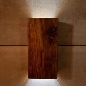 Handcrafted Walnut Wood LED Wall Sconce – Modern Ambient Lighting - Etsy