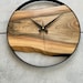 Modern Rustic Wall Clock – Black Iron Frame With Natural Walnut Wood ...