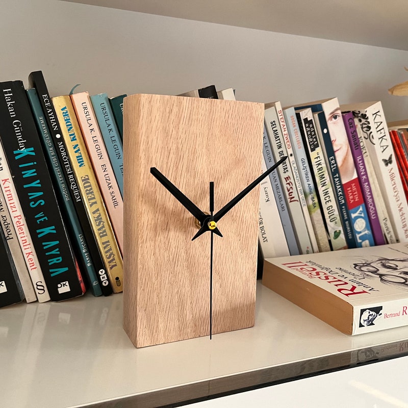 Wood Oak Table Clock - Etsy UK