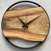 Modern Rustic Wall Clock – Black Iron Frame With Natural Walnut Wood ...