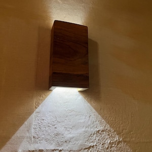 Handcrafted Walnut Wood LED Wall Sconce – Modern Ambient Lighting - Etsy