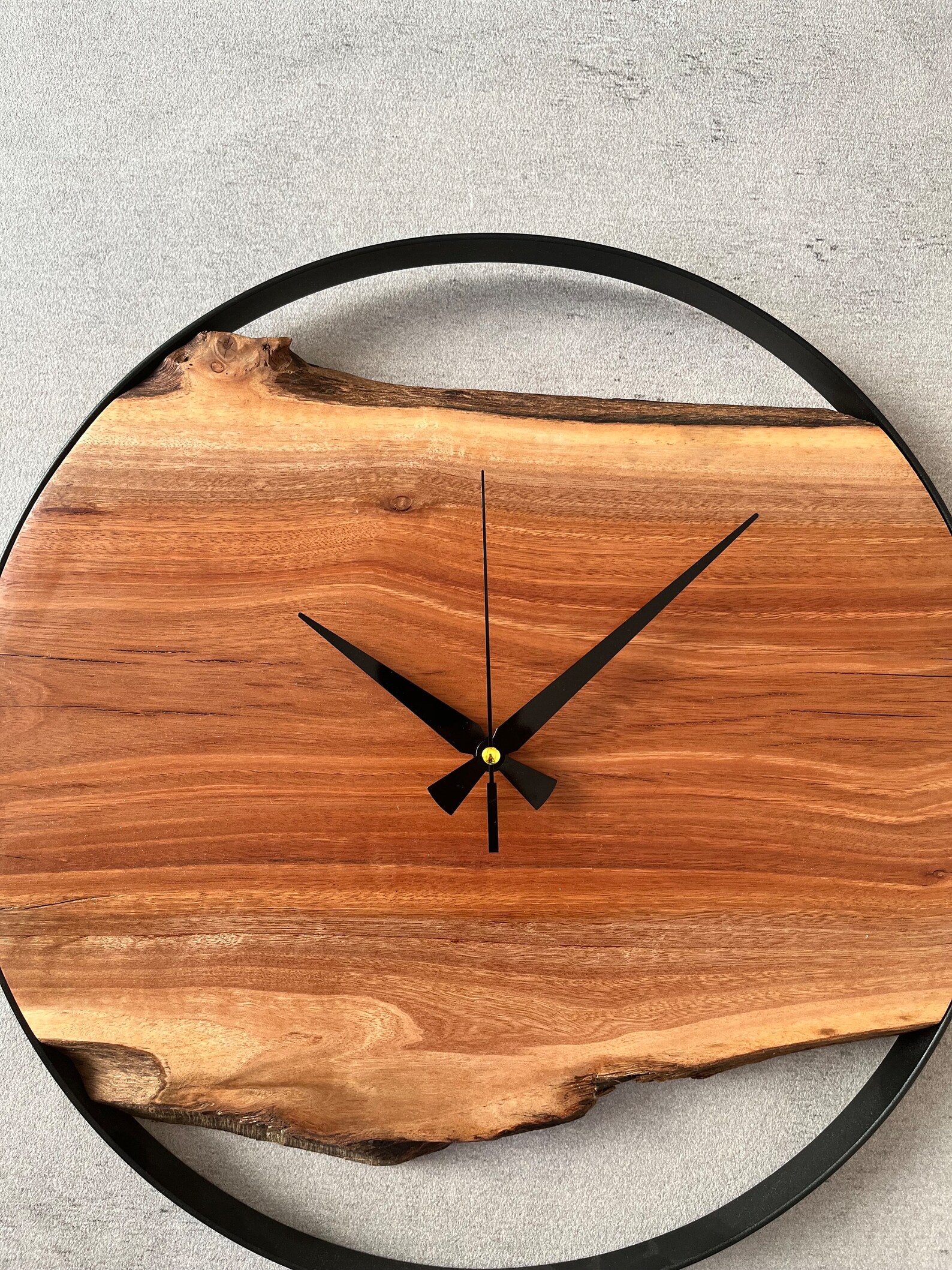 Handmade Eucalyptus Wood Wall Clock With Metal Frame - Etsy