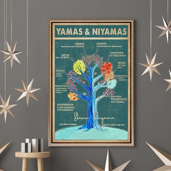 Yamas And Niyamas Raja Yoga Poster Etsy