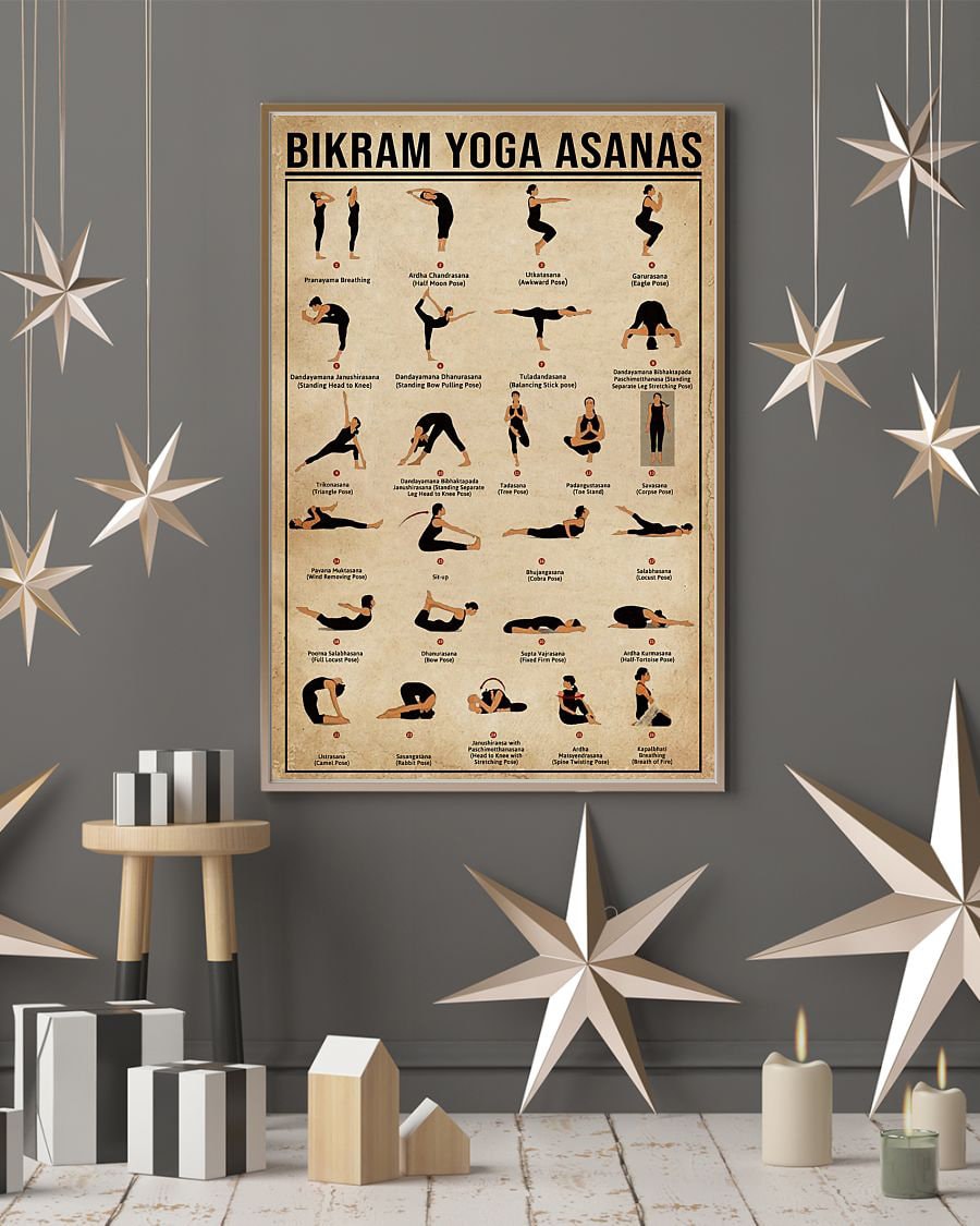 Bikram Yoga Asanas Poster, Yoga Poster, Yoga Knowledge, Yoga Print ...