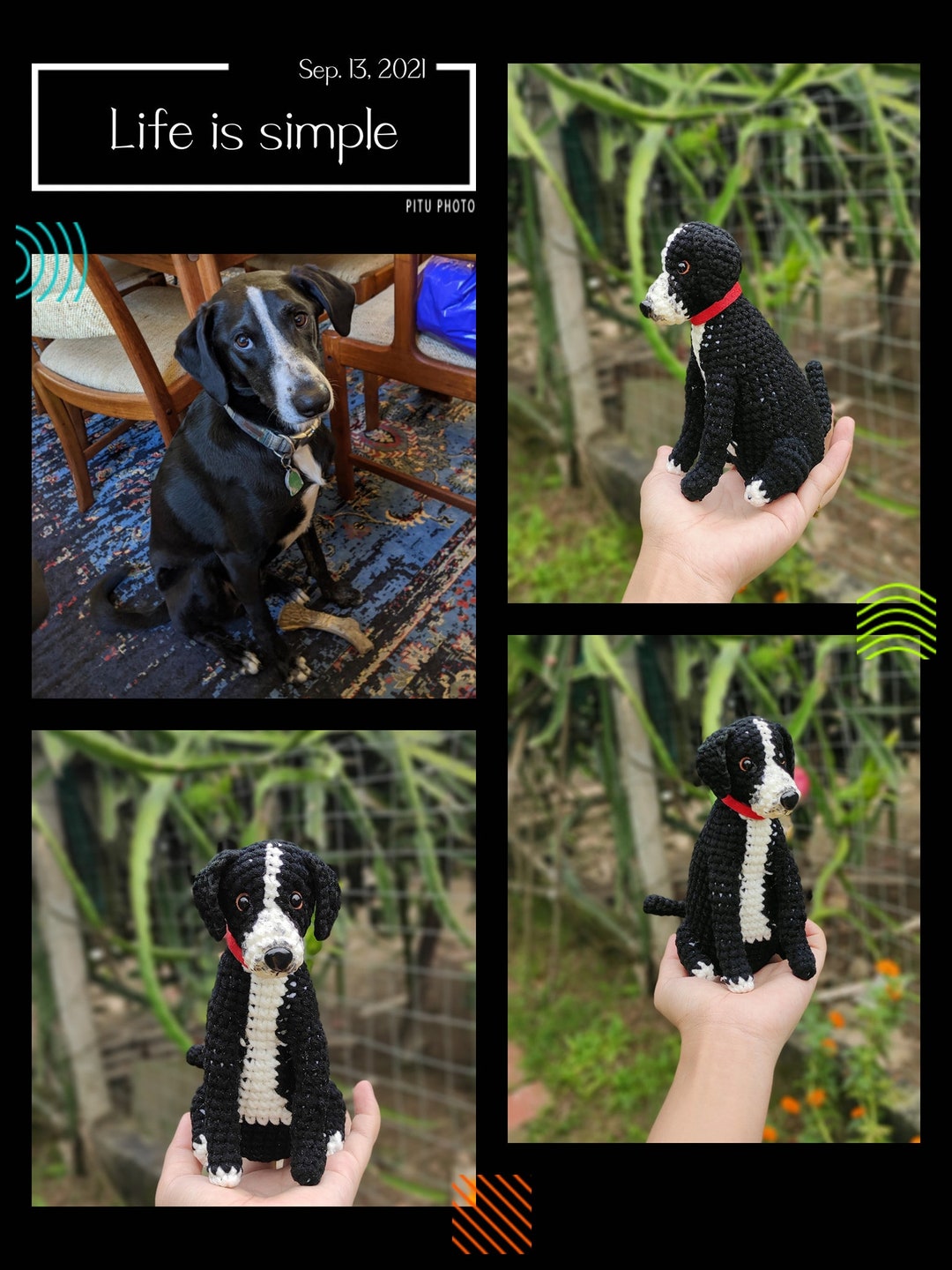 Custom Handmade Crochet Dog Plush, Personalized Pet Doll, Amigurumi Dog ...