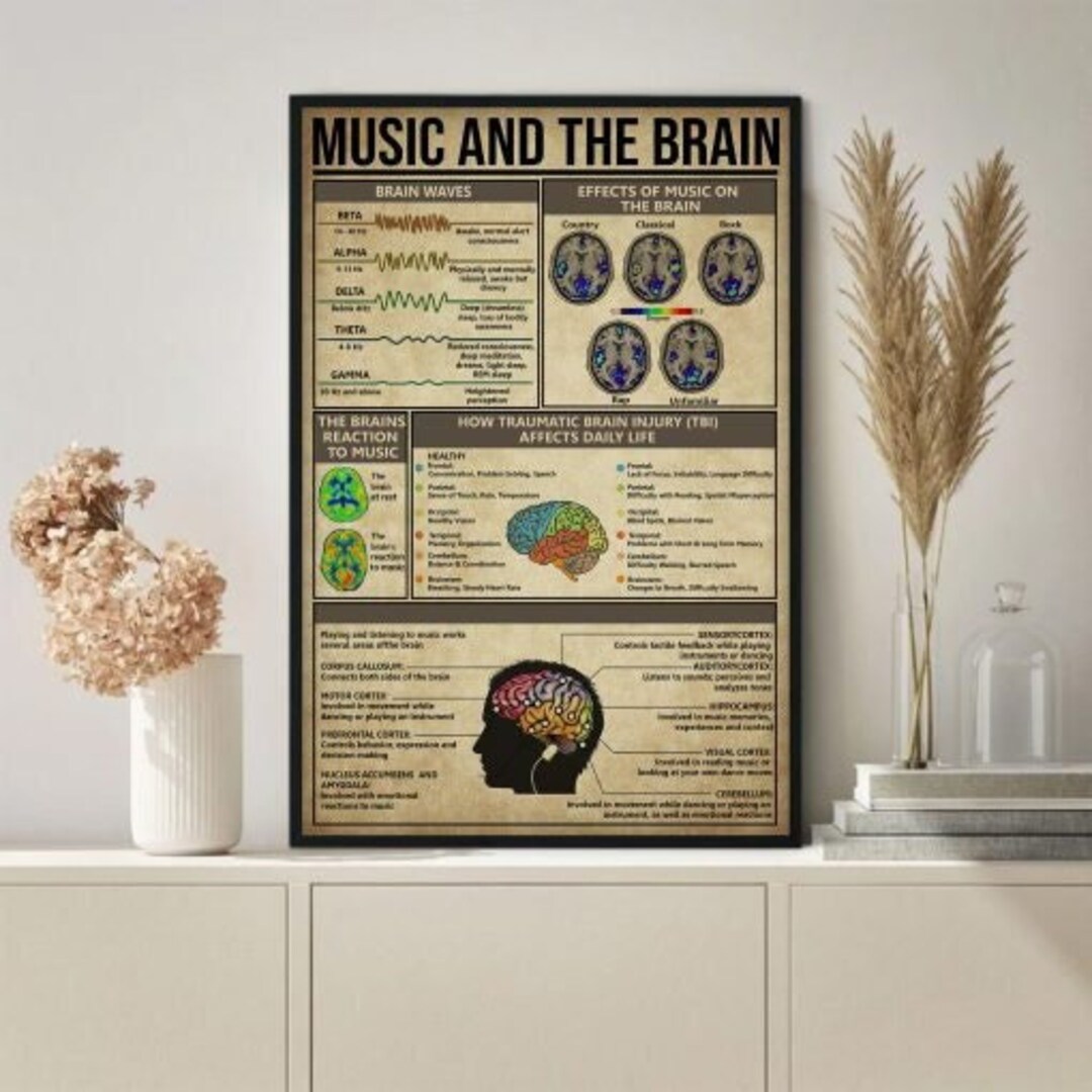 Music and the Brain Poster, Effects of Music on the Brain, the Brain ...