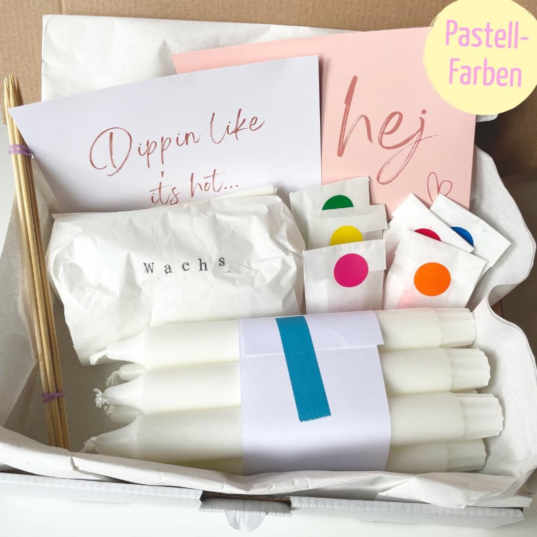 Dip Dye Kerzen | DIY-Box (Pastell-Farben) - Etsy.de