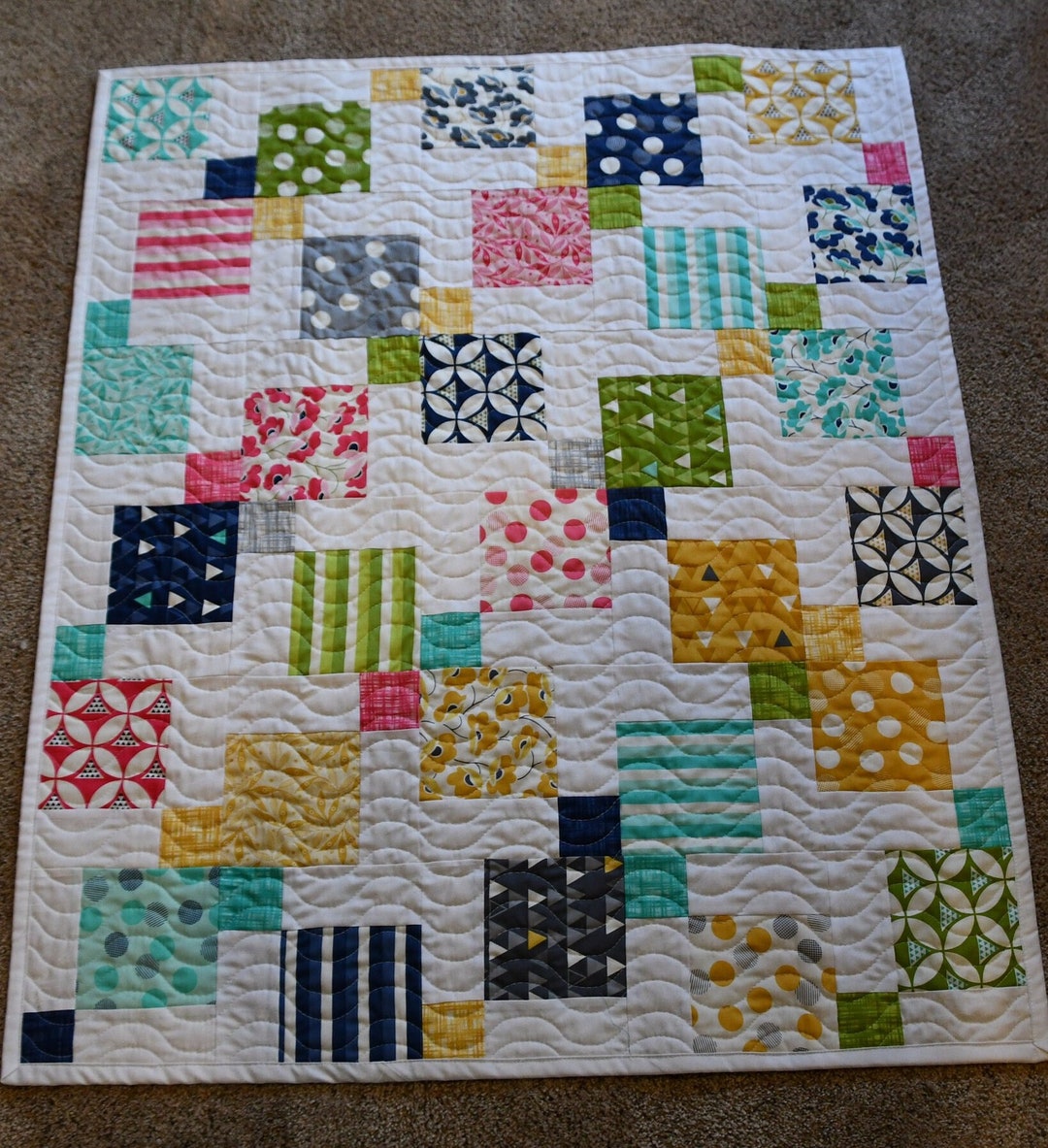 Baby Quilt With Moda Modern Fabric - Etsy