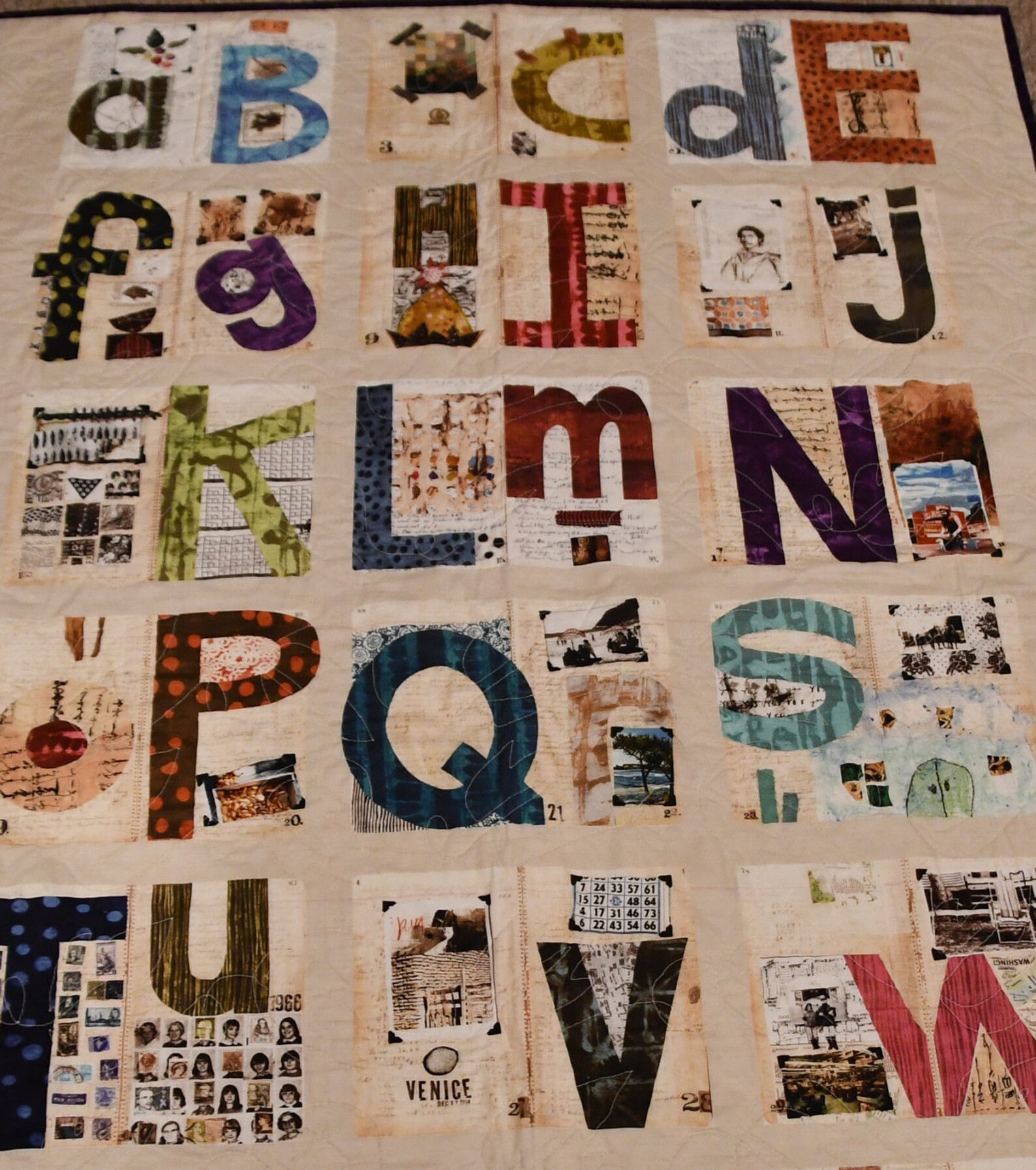 Modern Alphabet Quilted Fabric Panel - Etsy