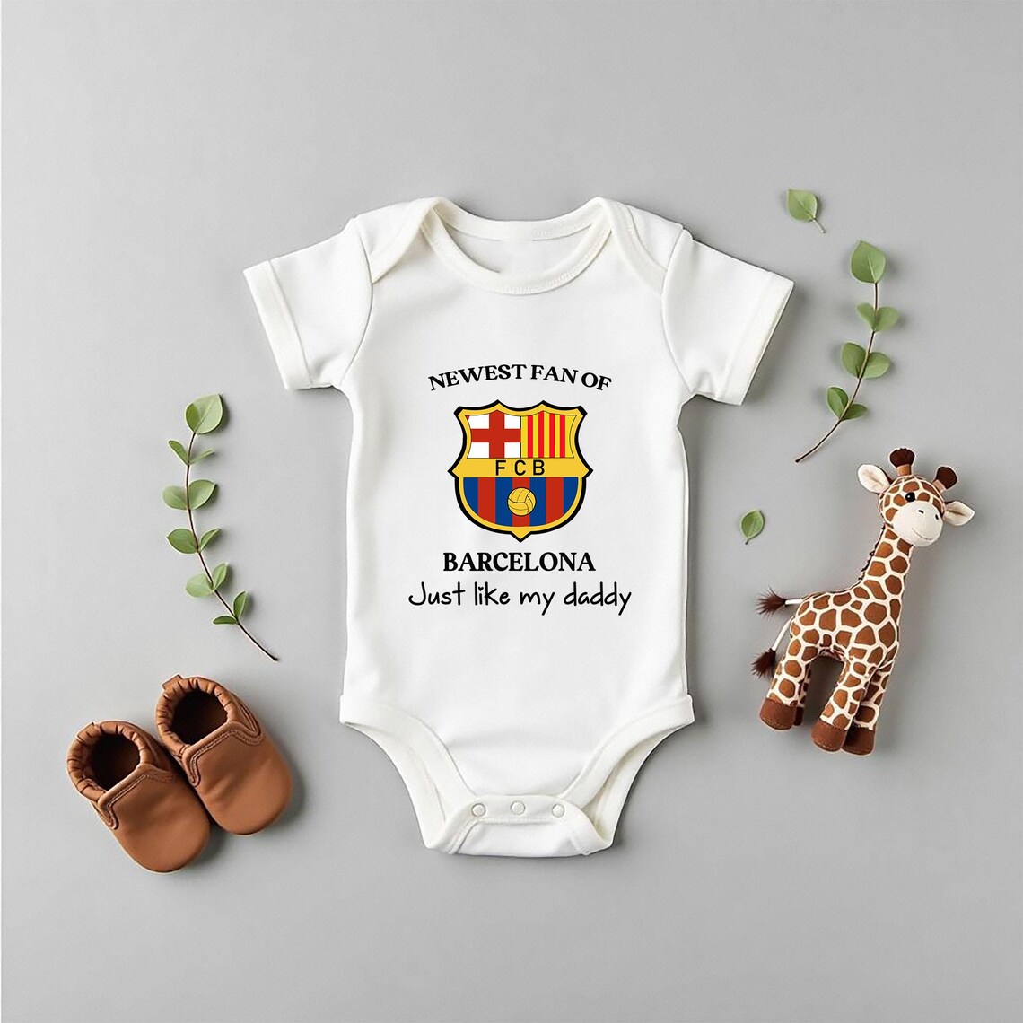 Baby Barcelona Clothes, Newest Fan of FCB, Just Like My Daddy, Custom ...