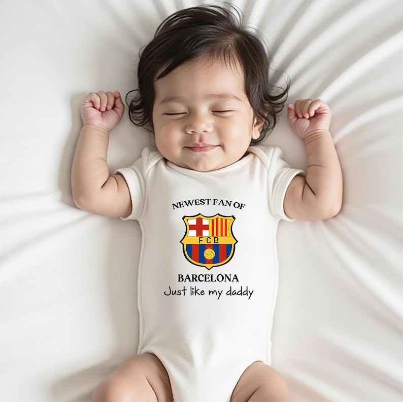 Baby Barcelona Clothes, Newest Fan of FCB, Just Like My Daddy, Custom ...