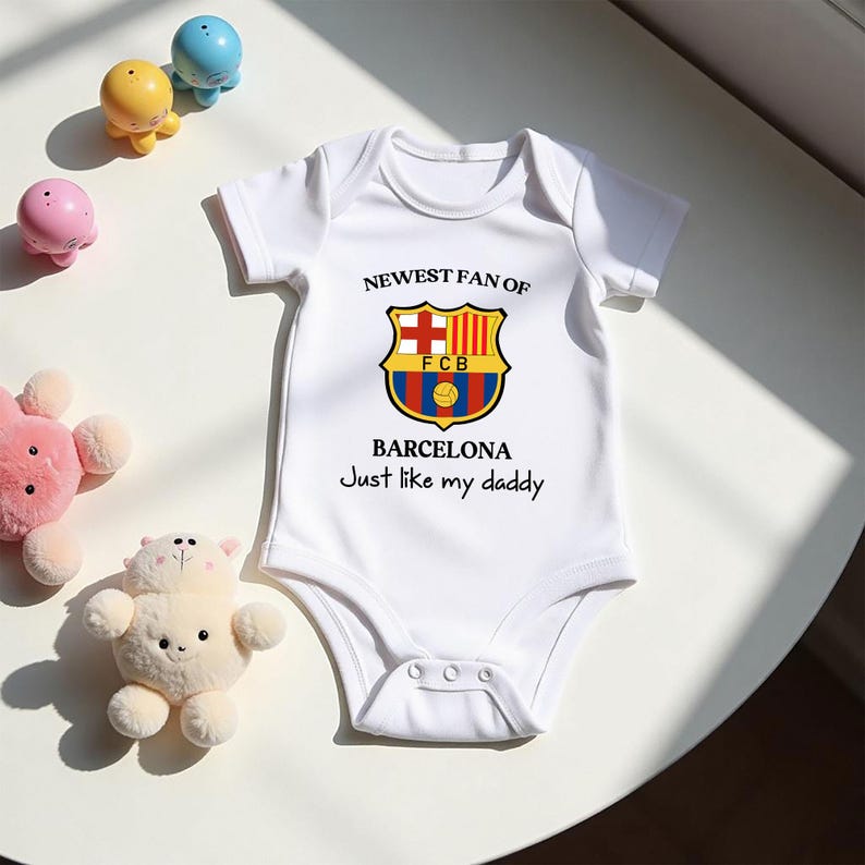 Baby Barcelona Clothes, Newest Fan of FCB, Just Like My Daddy, Custom ...