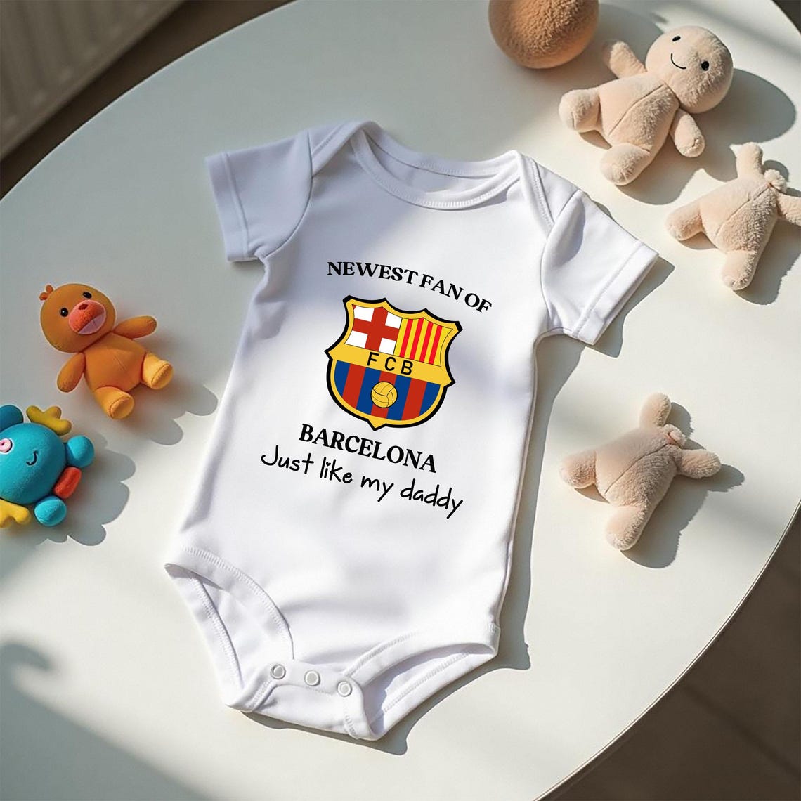 Baby Barcelona Clothes, Newest Fan of FCB, Just Like My Daddy, Custom ...