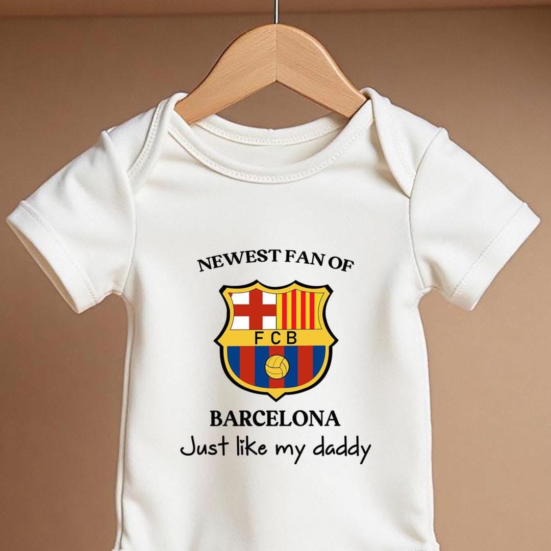 Baby Barcelona Clothes, Newest Fan of FCB, Just Like My Daddy, Custom ...