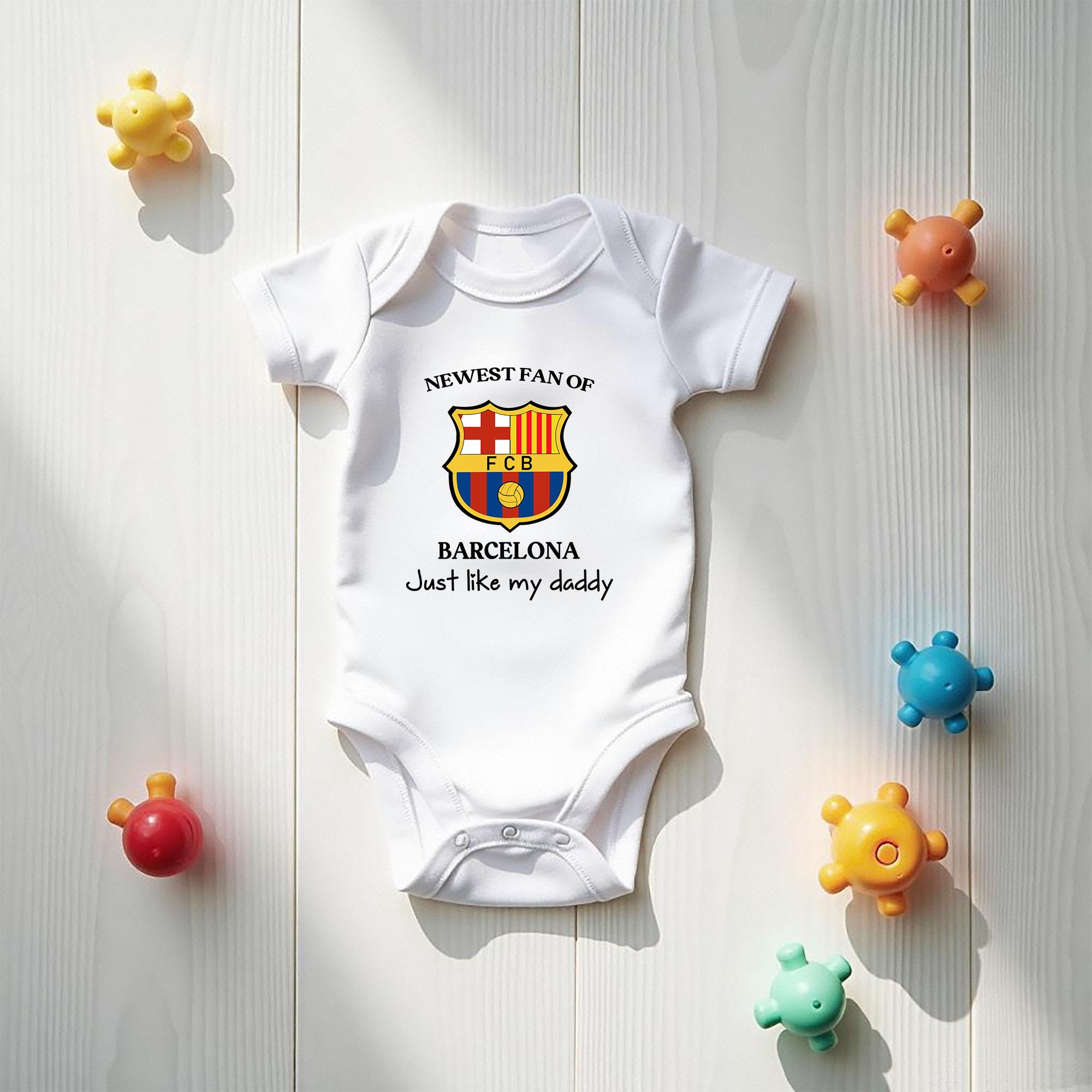 Baby Barcelona Clothes, Newest Fan of FCB, Just Like My Daddy, Custom ...