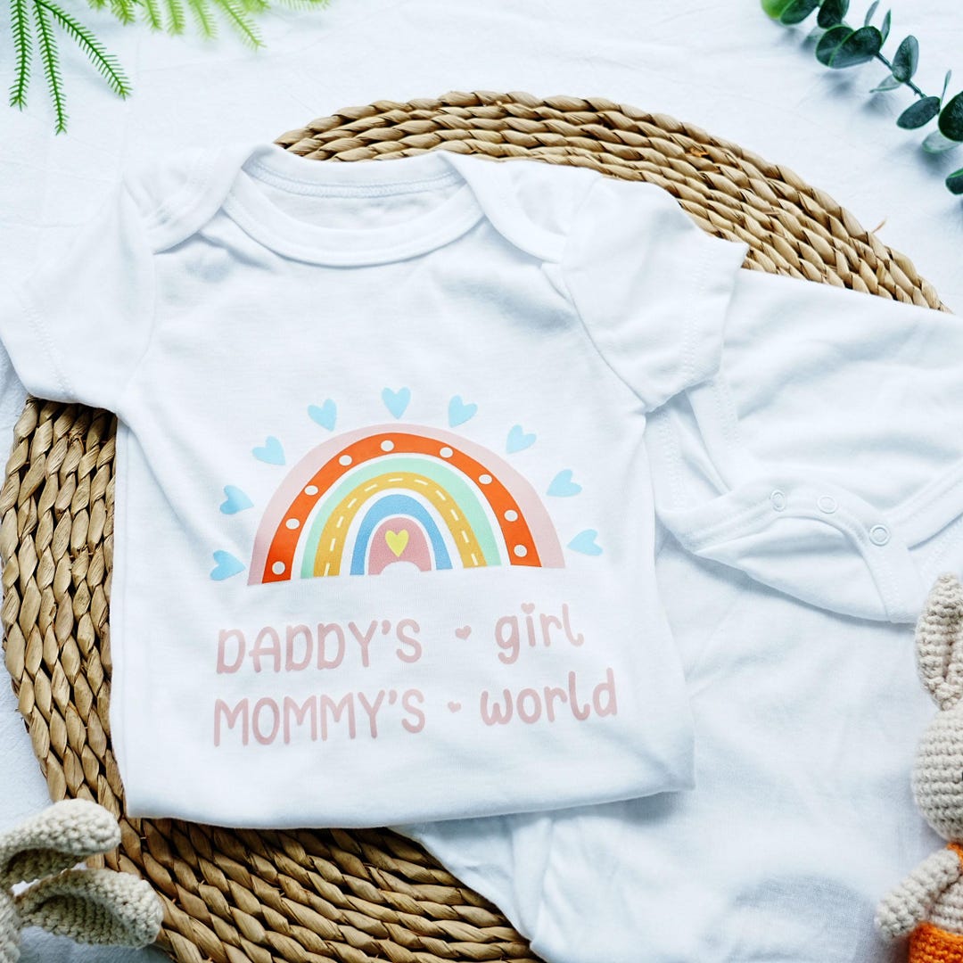 Daddy's Girl Mommy's World, Mommy Baby Clothes, Rainbow Mini Outfit ...