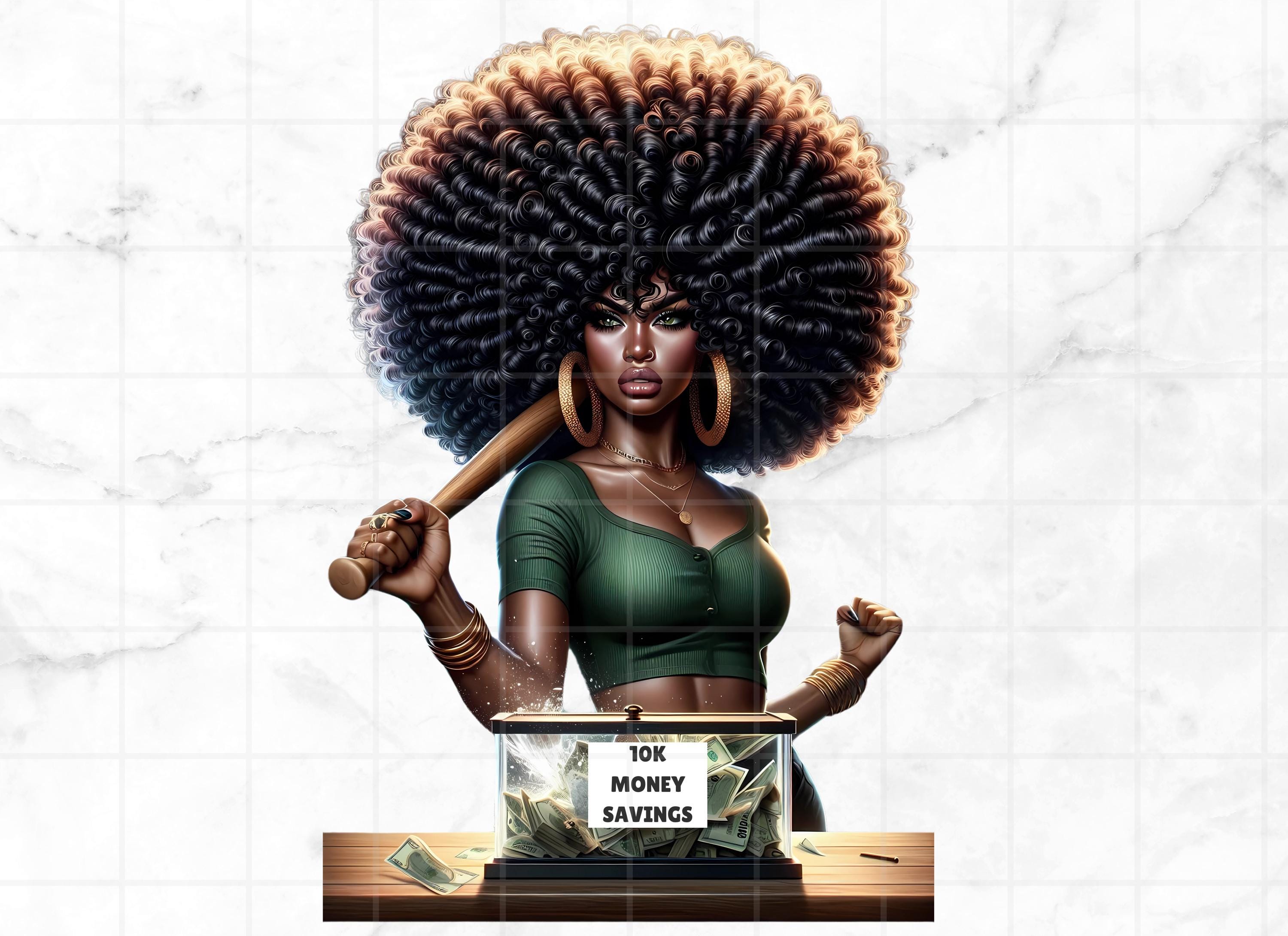 18 10K Smash Box Afro Girl PNG Bundle Hustler Girls Girl Boss Hustle ...