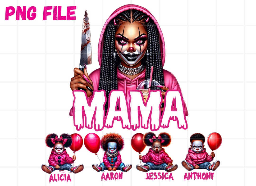 Horror Mama PNG Add Your Kid Name Font Included Scary Movie Character ...