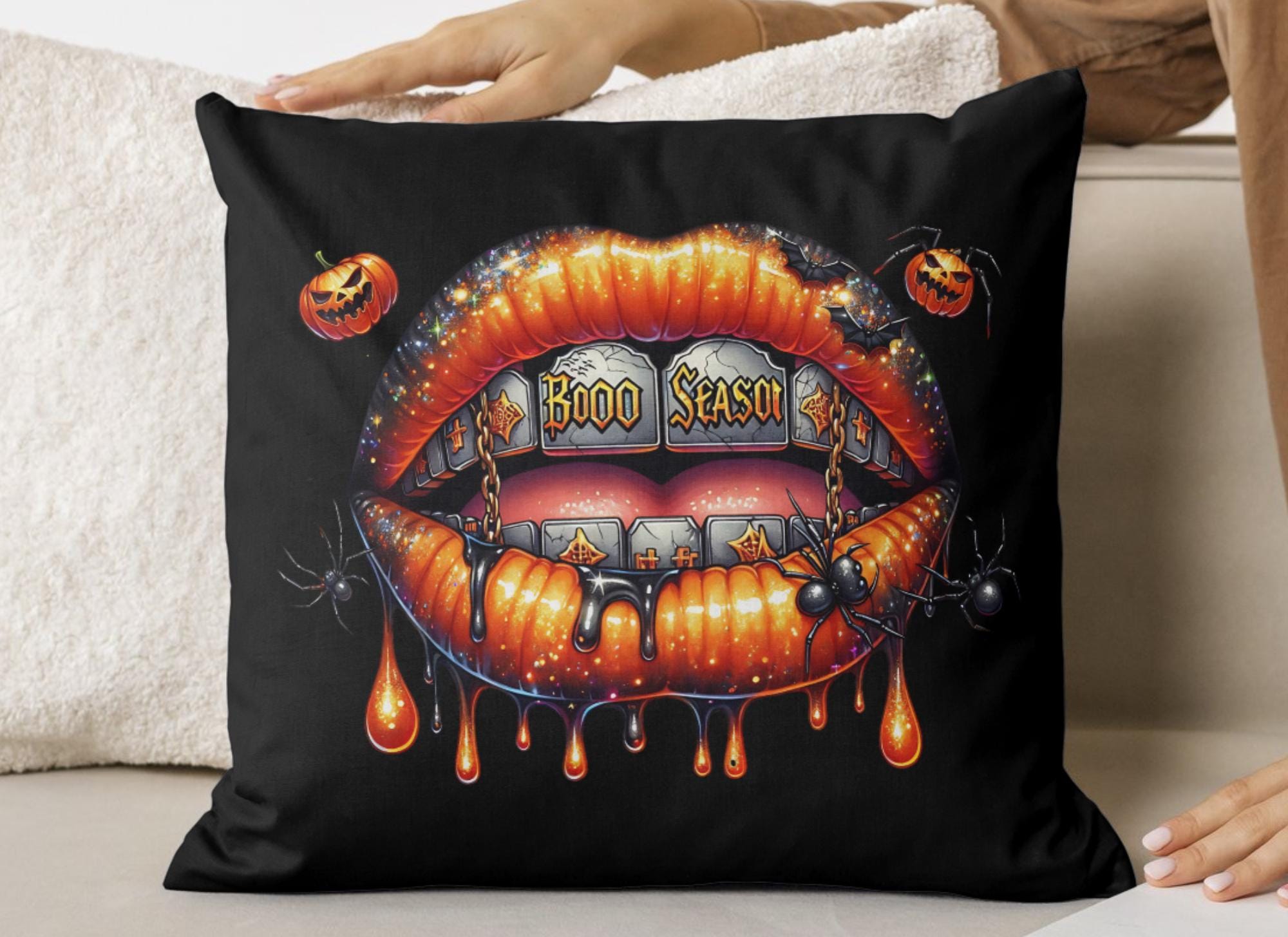 2 Halloween Lips Png Spooky Lips Clip Art Scary Spider Pumpkins Fall ...