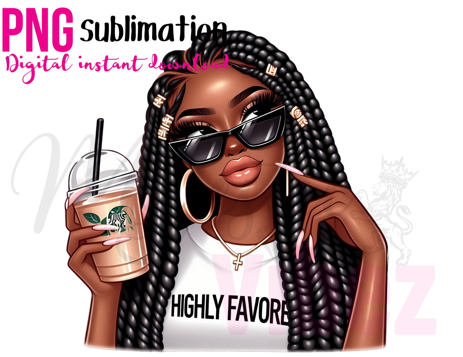 Highly Favored PNG Black Girl Clipart African American Melanin Afro ...
