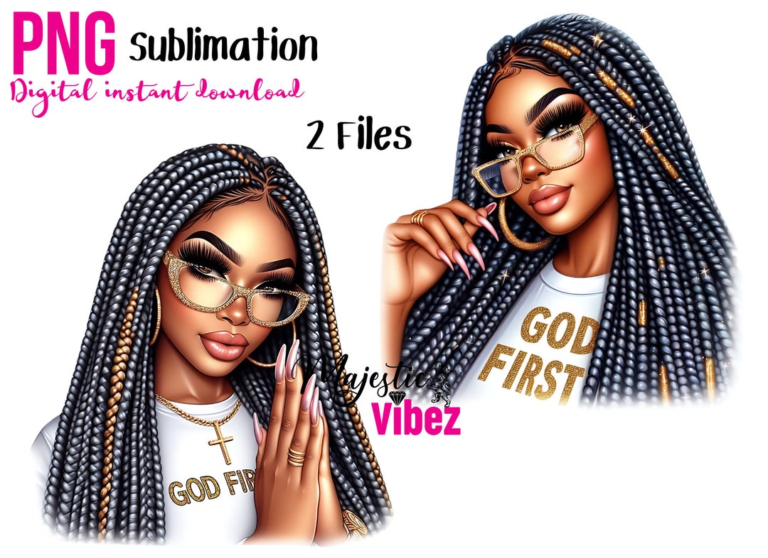 God First PNG Black Girl Prayer Clipart Blessed Praying Hands African ...