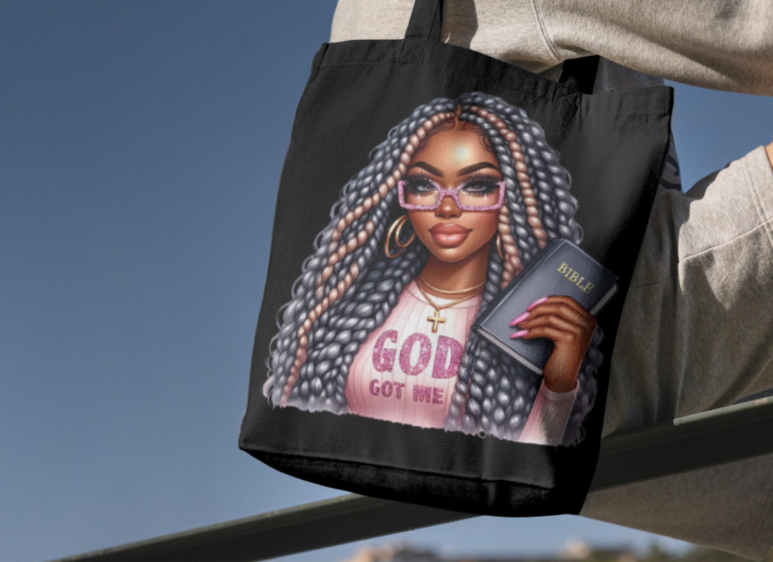 Blessed Black Girl PNG God Got Me Prayer Clipart Blessed Pray Girl With ...