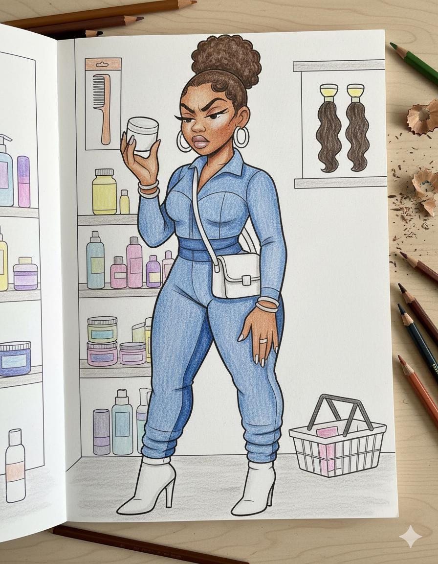 Baddie Behavior Vol 2 Coloring Book Black Girl Fashion & Fun Digital ...