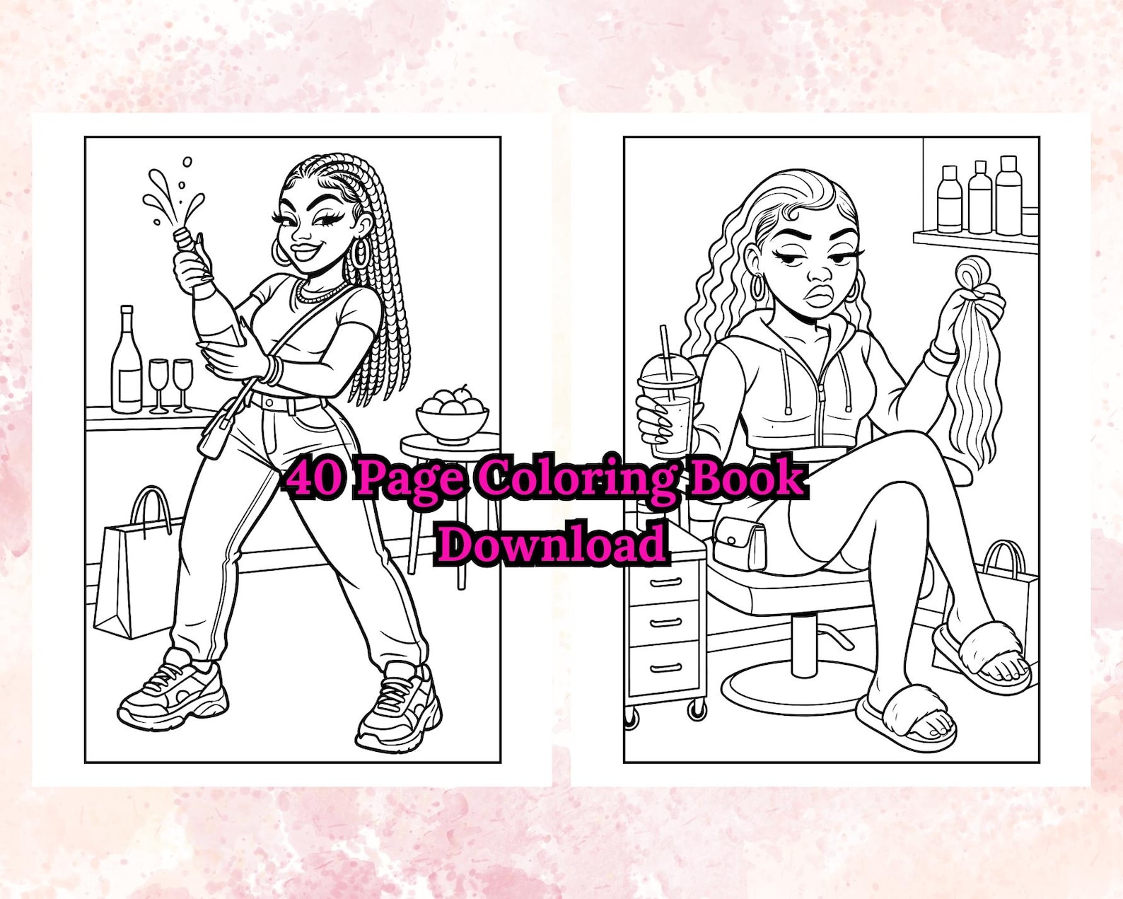 Baddie Behavior Vol 2 Coloring Book Black Girl Fashion & Fun Digital ...