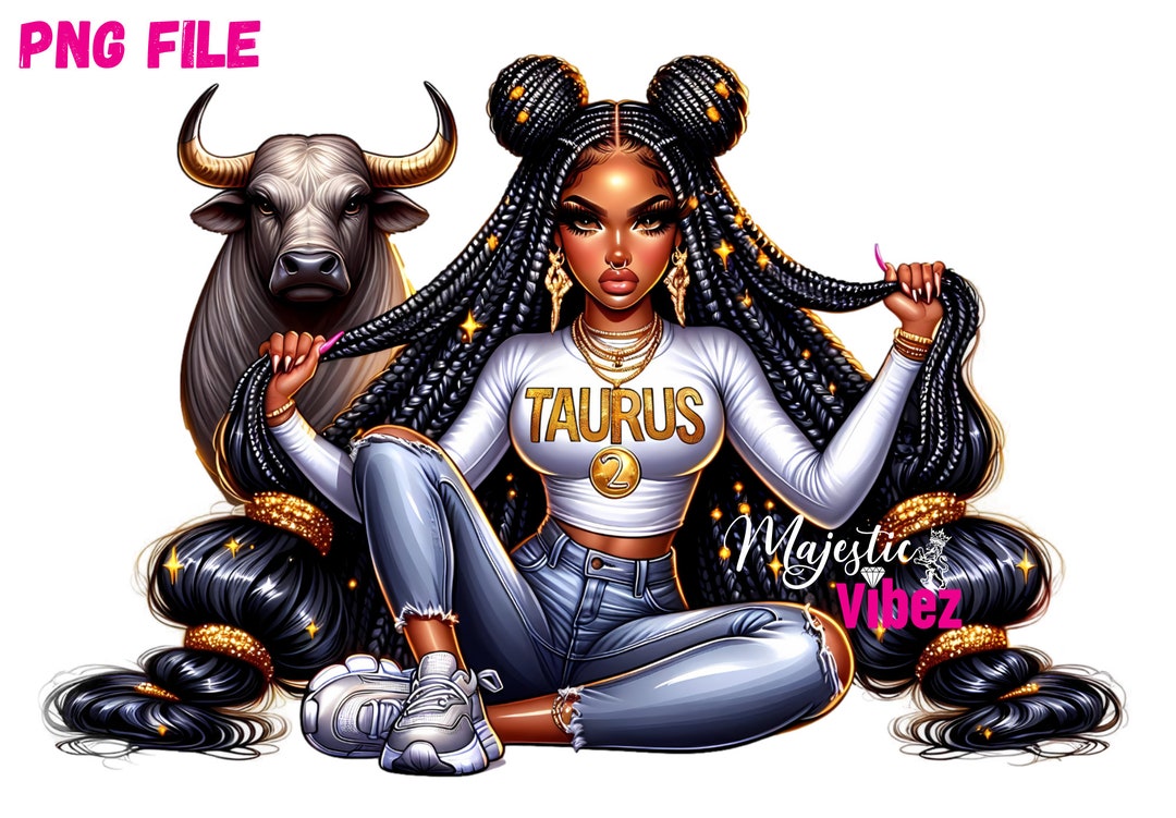 Taurus Girl PNG Black Taurus Girl Clipart Taurus Astrology Png Birthday ...