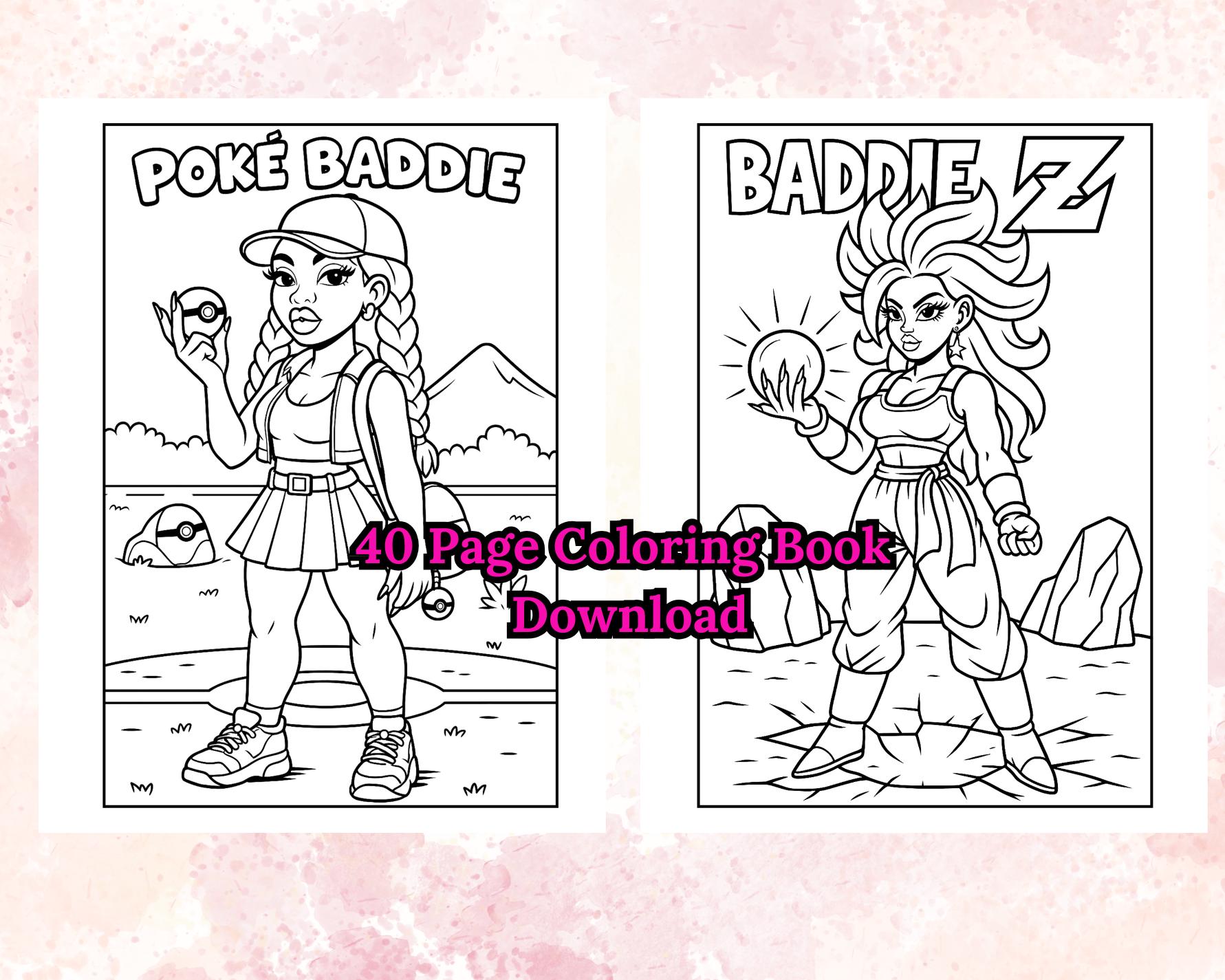 40 Baddie Multiverse Coloring Pages PNG Bundle Black Girl Cartoon ...