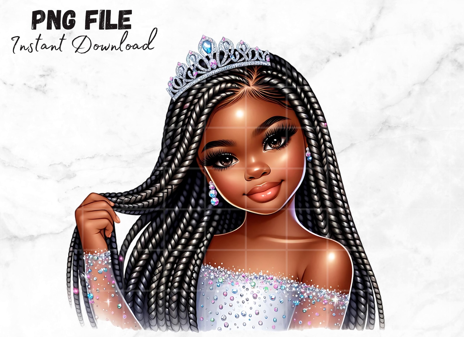 Black Princess Girl Clipart Little Black Girl PNG Black Girl With Crown ...