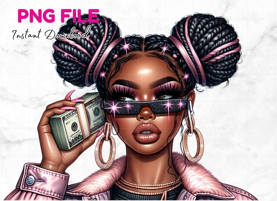 Black Girl With Money PNG Black Dope Girl Clipart Woman With Get Money ...