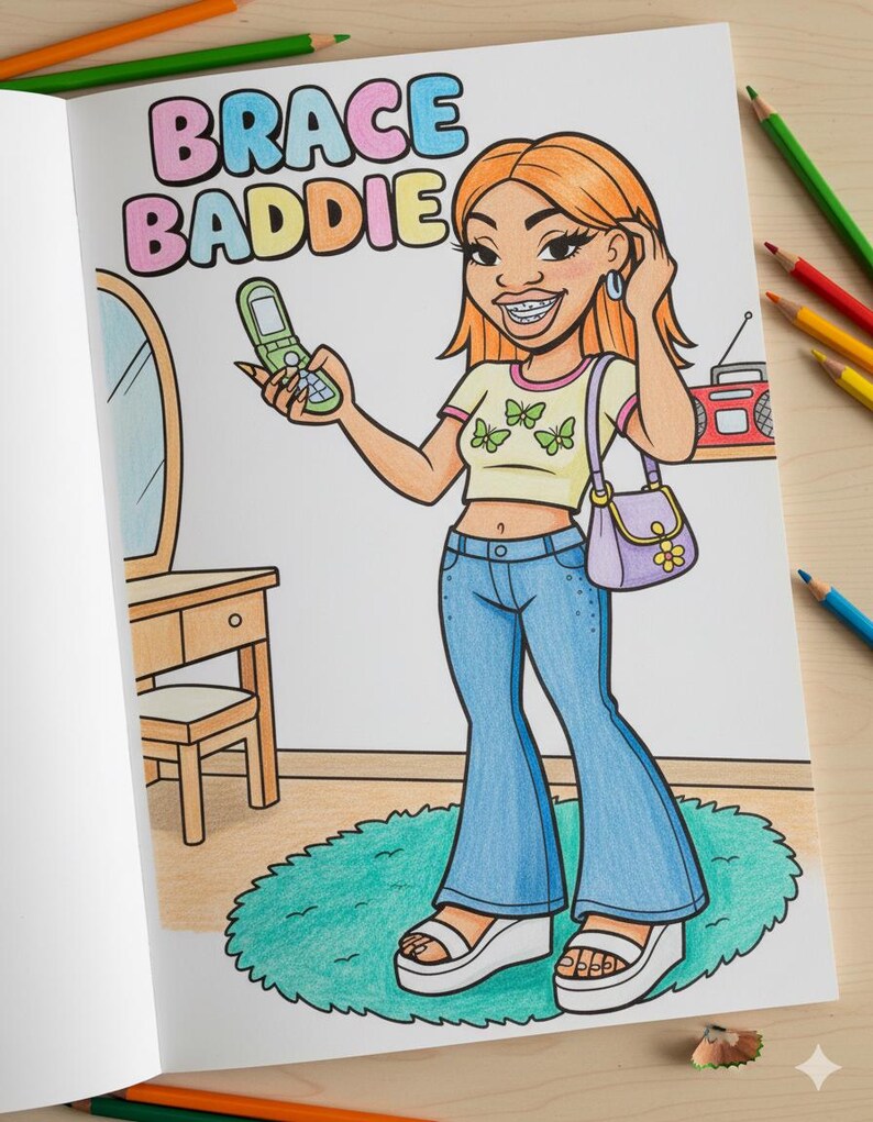 40 Baddie Multiverse Coloring Pages PNG Bundle Black Girl Cartoon ...