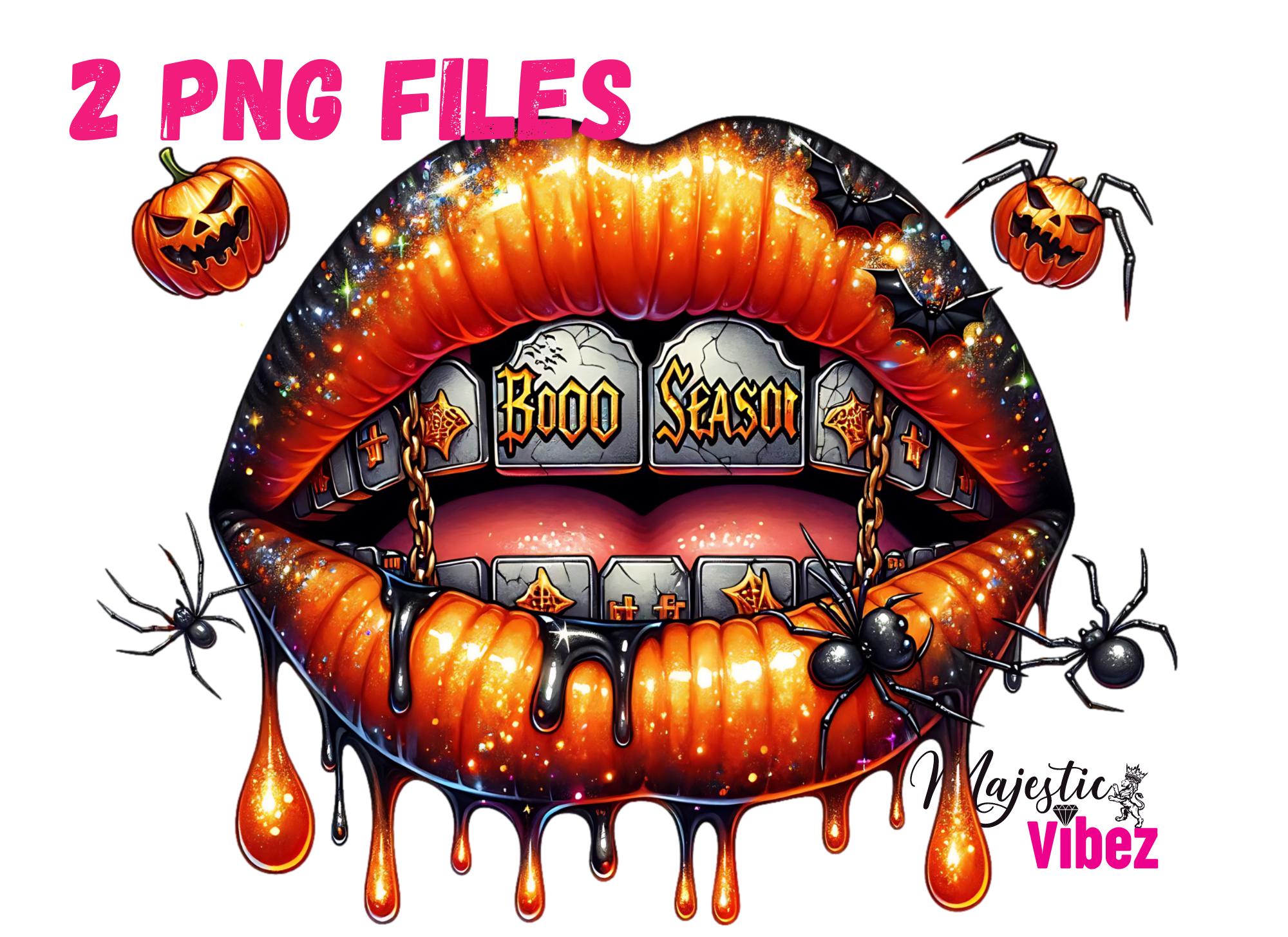 2 Halloween Lips Png Spooky Lips Clip Art Scary Spider Pumpkins Fall ...