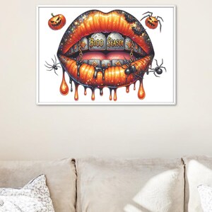 2 Halloween Lips Png Spooky Lips Clip Art Scary Spider Pumpkins Fall ...