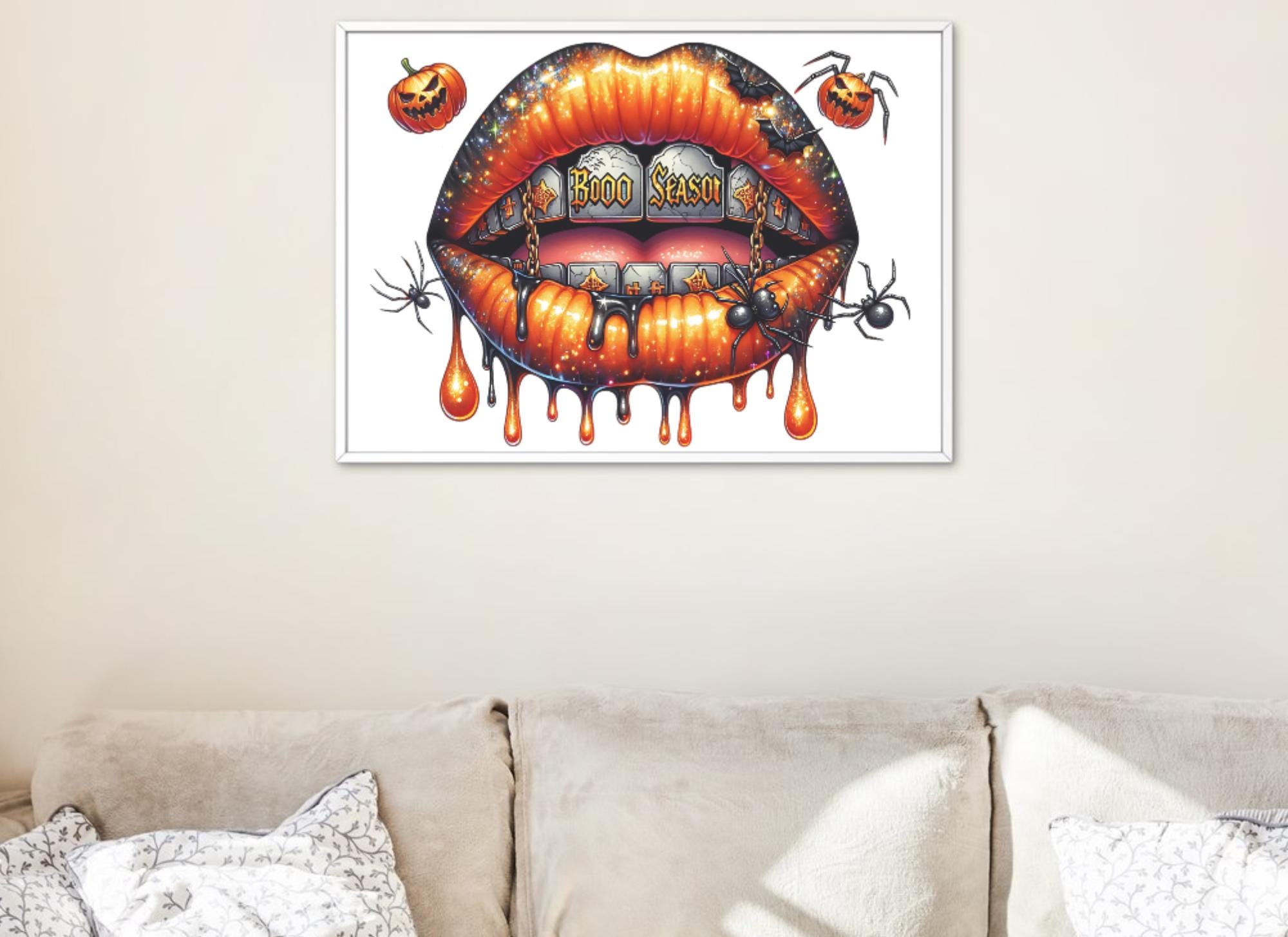 2 Halloween Lips Png Spooky Lips Clip Art Scary Spider Pumpkins Fall ...