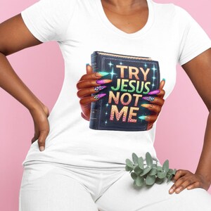 Try Jesus Not Me PNG Black Girl Faith Clip Art Bible Prayer Jesus ...