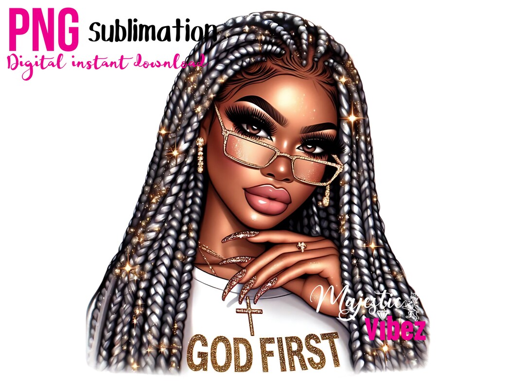 God First PNG Black Girl Prayer Clipart Blessed Always Pray African ...