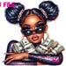 Girl Holding Money Stacks PNG Black Dope Girl Clipart Hustler Woman Png ...