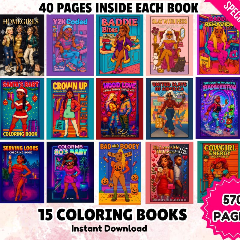 Coloring Books Baddie - Etsy
