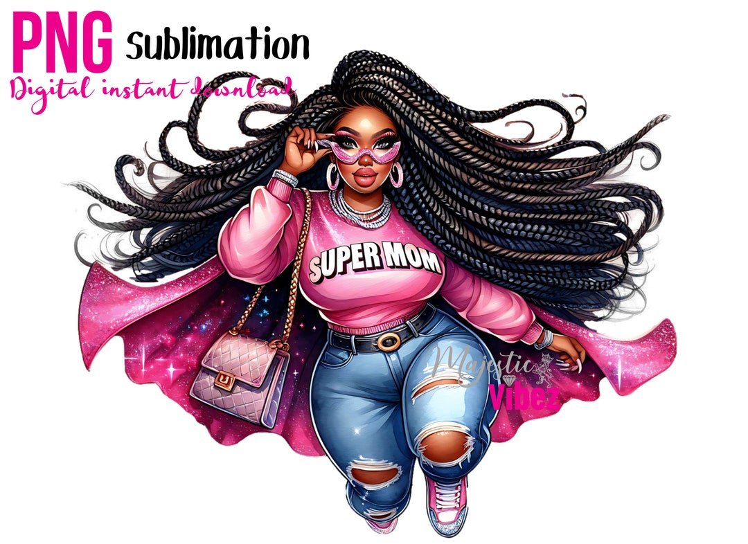 Super mãe PNG Preto Supermãe clipart Dia das Mães PNG Para a mãe Afro ...