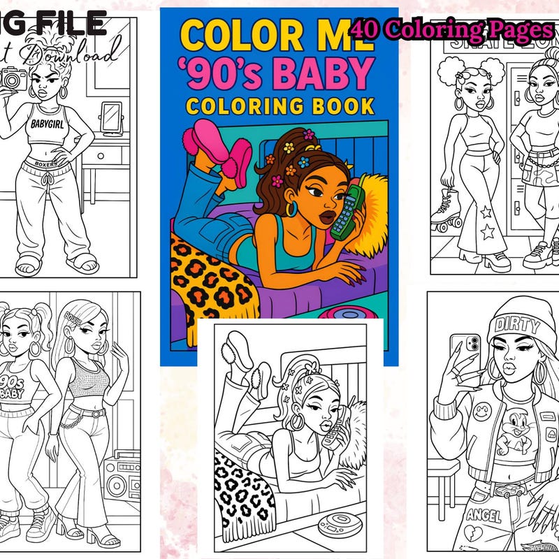 90s Bold Coloring Book - Etsy