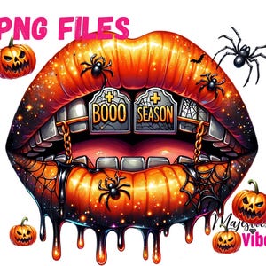 2 Halloween Lips Png Spooky Lips Clip Art Scary Spider Pumpkins Fall ...