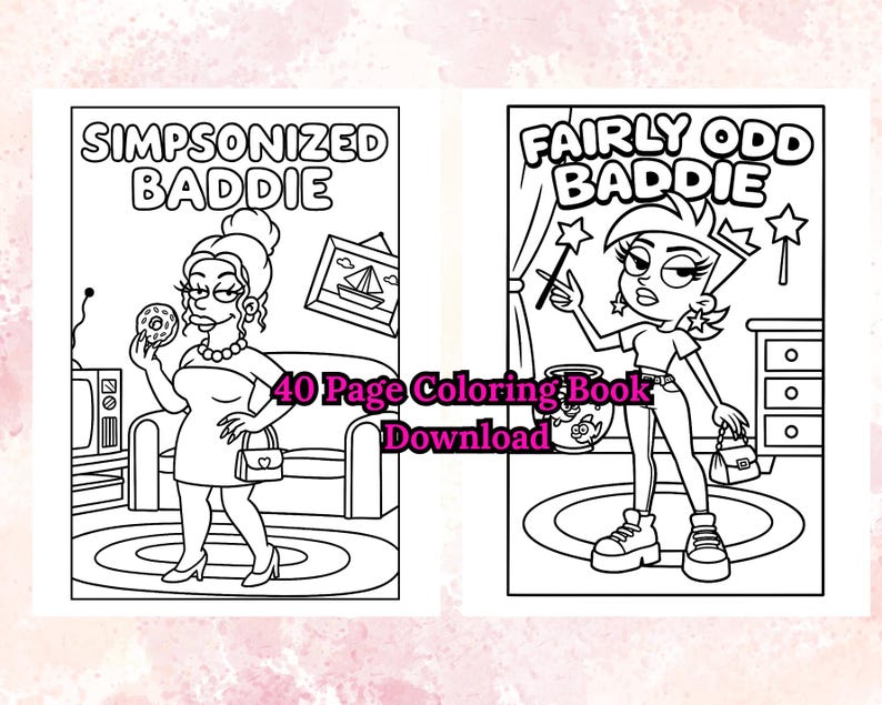 40 Baddie Multiverse Coloring Pages PNG Bundle Black Girl Cartoon ...