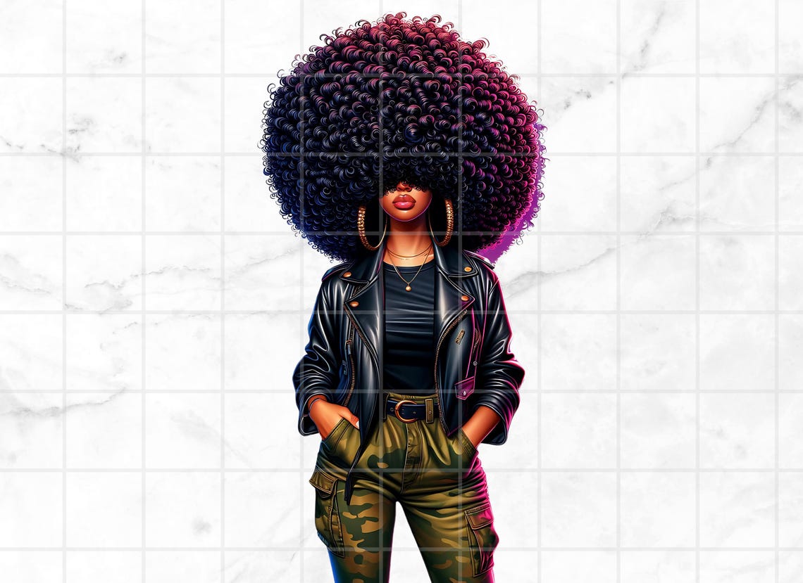 32 Big Afro Black Women Png Bundle Vol 2 Black Girl With Afro Clipart ...