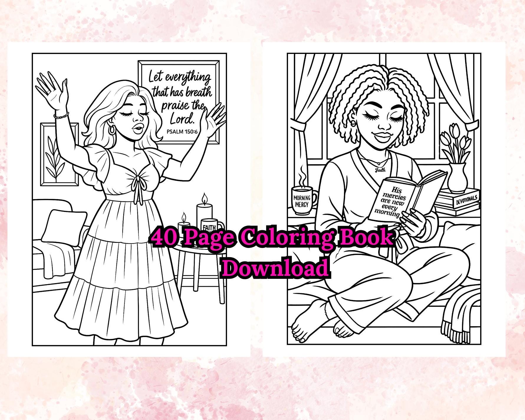 Black Girl Prayer Coloring Book Gracefully Made Bible Verses for Women ...